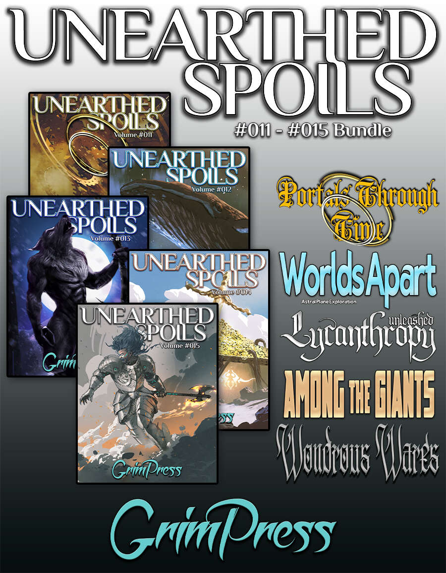 Unearthed Spoils Collection #011 - #015 [BUNDLE] - Grim Press | DnD5e Compatible | Product ...