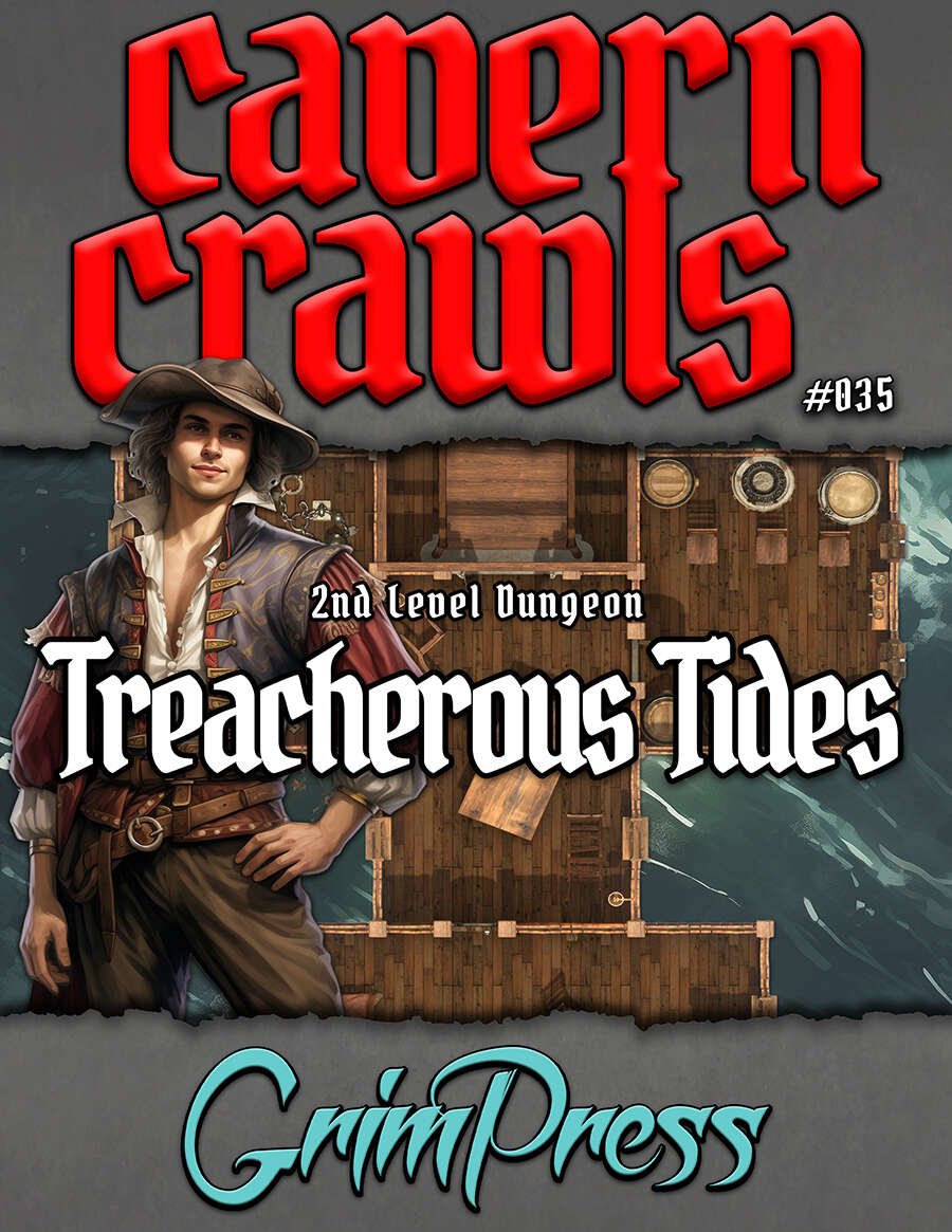 Cavern Crawl #035 - Treacherous Tides (5e) - Grim Press | Cavern Crawls | DriveThruRPG