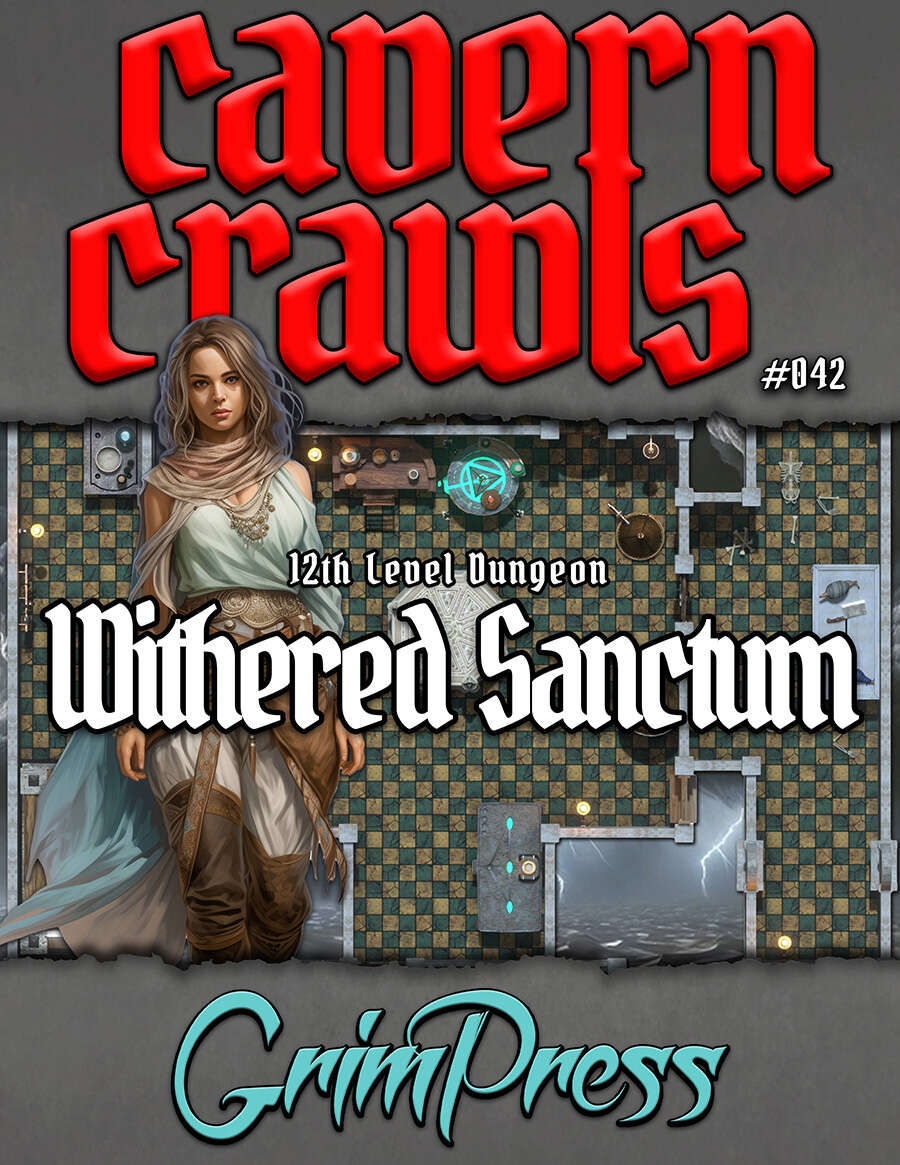 Cavern Crawl #042 - Withering Sanctum (5e) - Grim Press | Cavern Crawls | DriveThruRPG