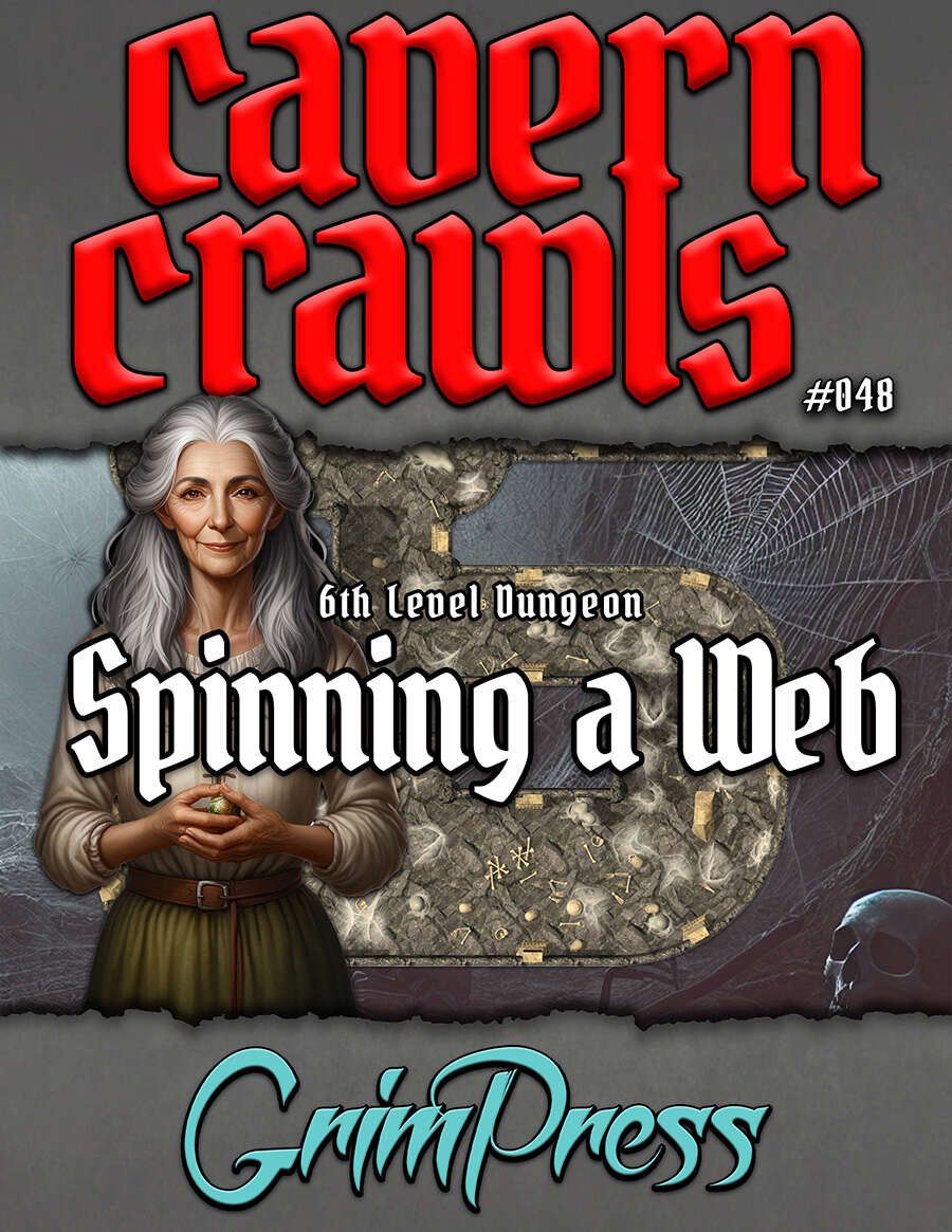 Cavern Crawl #048 - Spinning a Web (5e) - Grim Press | Cavern Crawls | DriveThruRPG
