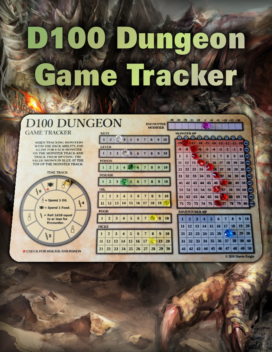 D100 Dungeon - Game Tracker Print and Play (Accessory 3) - Martin ...