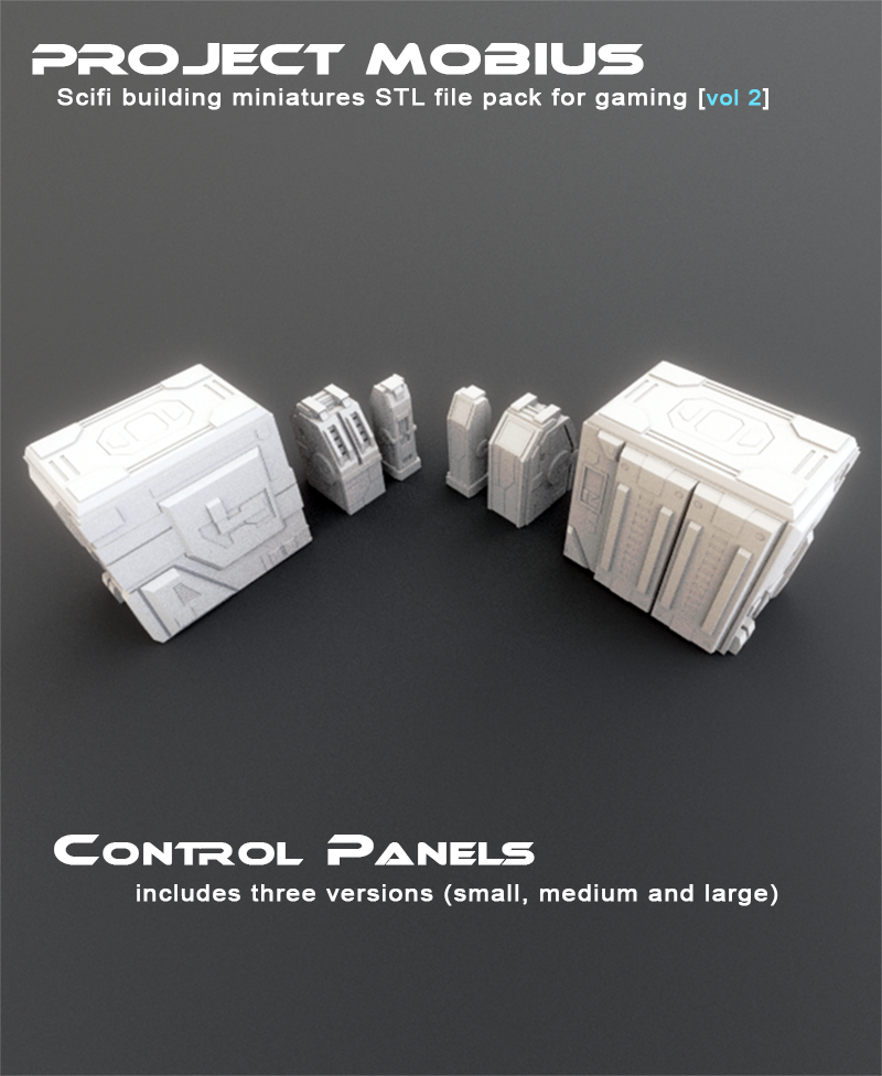 3D Printable Control Panels (3 Versions) - Project Mobius 3D Design ...