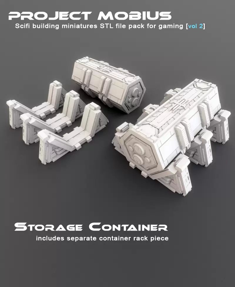 3D Printable Storage Container Includes Separate Container Rack Piece ...