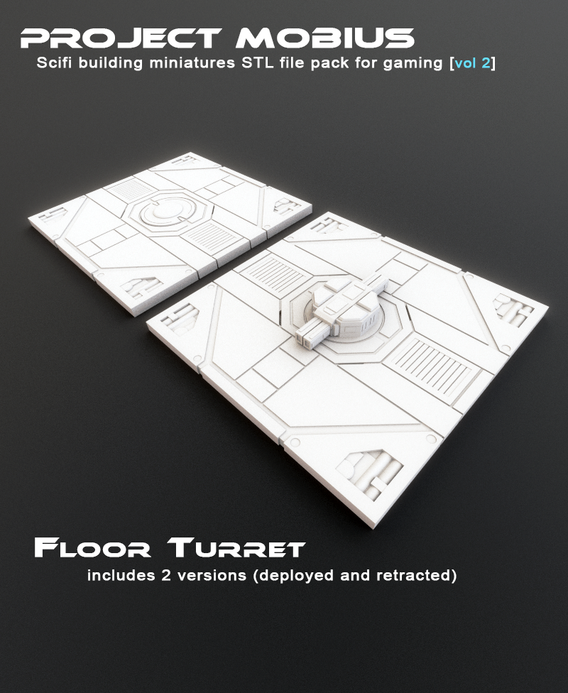 3D Printable Floor Turret (2 Versions) - Project Mobius 3D Design ...