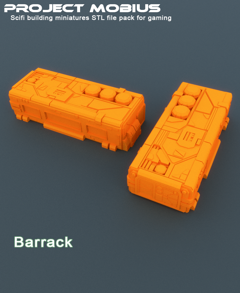 3D Printable Barrack - Project Mobius 3D Design | Scifi Structures ...