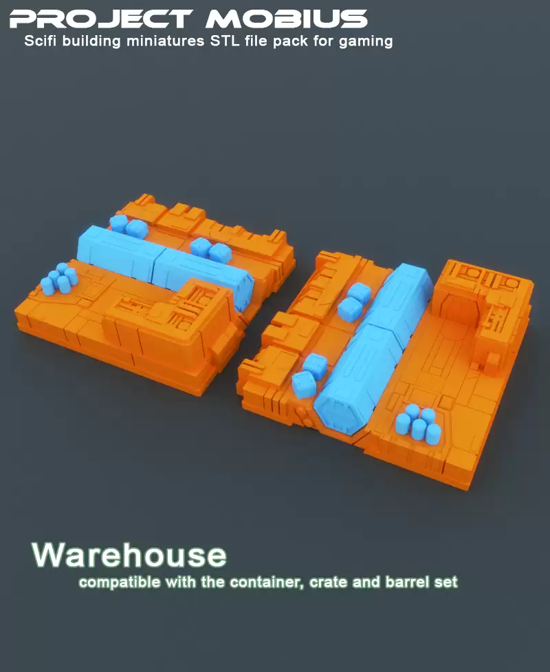 3D Printable Warehouse - Project Mobius 3D Design | Scifi Structures ...