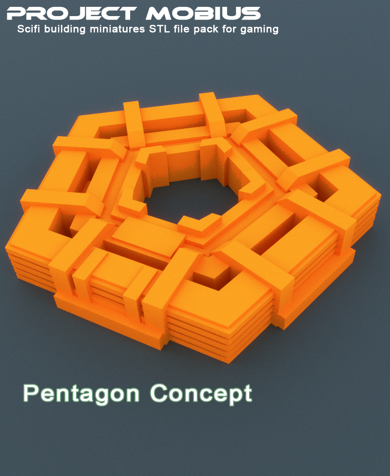 3D Printable Pentagon Concept - Project Mobius 3D Design | Scifi ...
