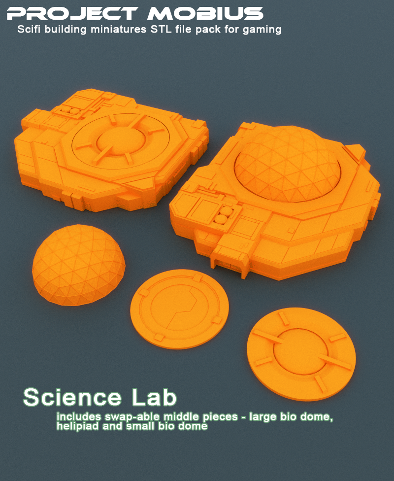 3D Printable Science Lab With Alternate Middle Pieces - Project Mobius ...