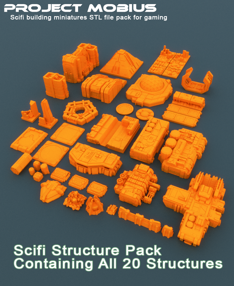 3D Printable Scifi Structure Pack - Project Mobius 3D Design | Scifi ...