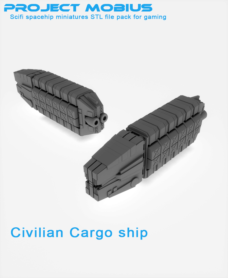 3D Printable Cargo Ship - Project Mobius 3D Design | Spaceships ...
