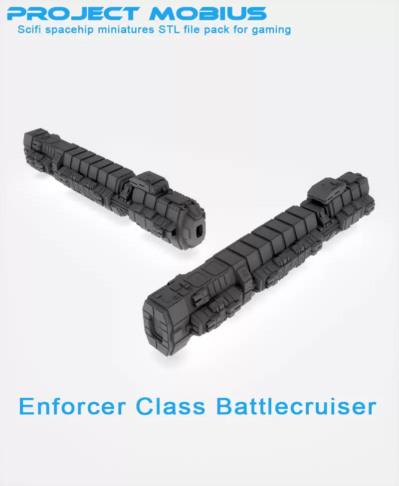 3D Printable Enforcer Class Battlecruiser - The Thor - Project Mobius ...