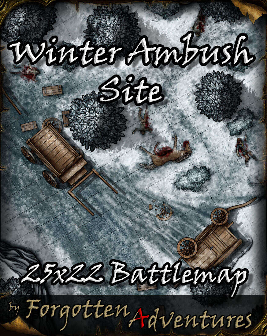 Winter Ambush Site 25x22 Battlemap - ForgottenAdventures | DriveThruRPG