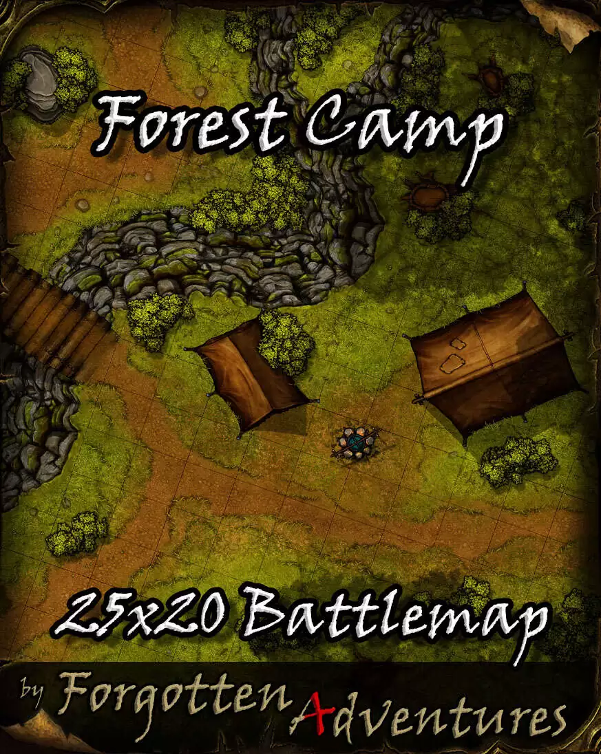 Forest Camp 25x20 Battlemap - ForgottenAdventures | DriveThruRPG