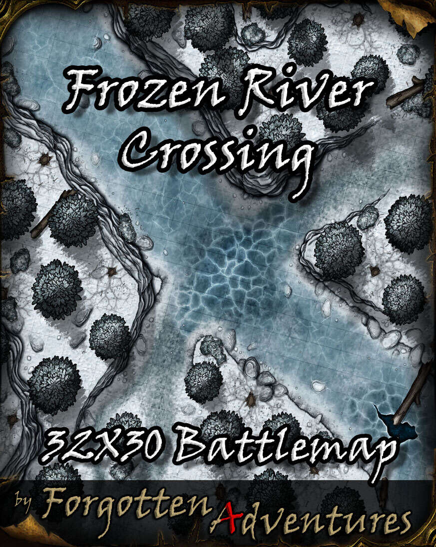 Frozen River Crossing 32x30 Battlemap - ForgottenAdventures | DriveThruRPG