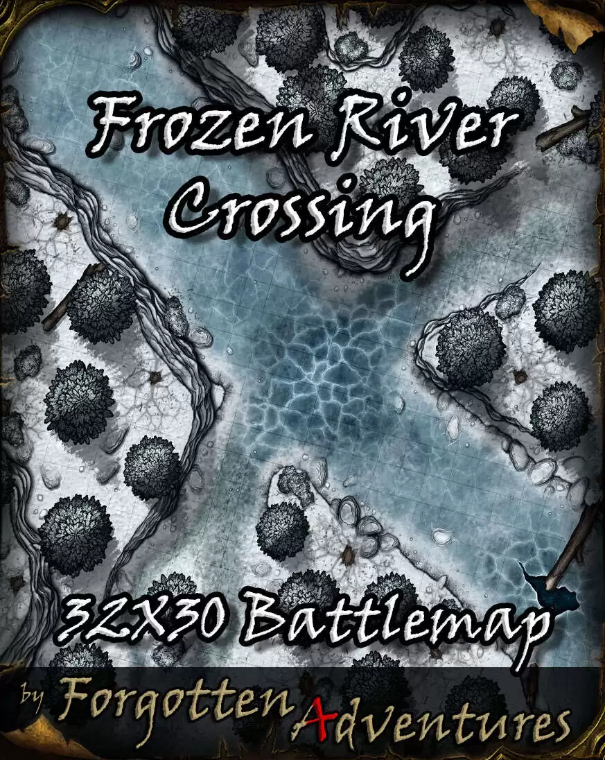 Frozen River Crossing 32x30 Battlemap - ForgottenAdventures | DriveThruRPG