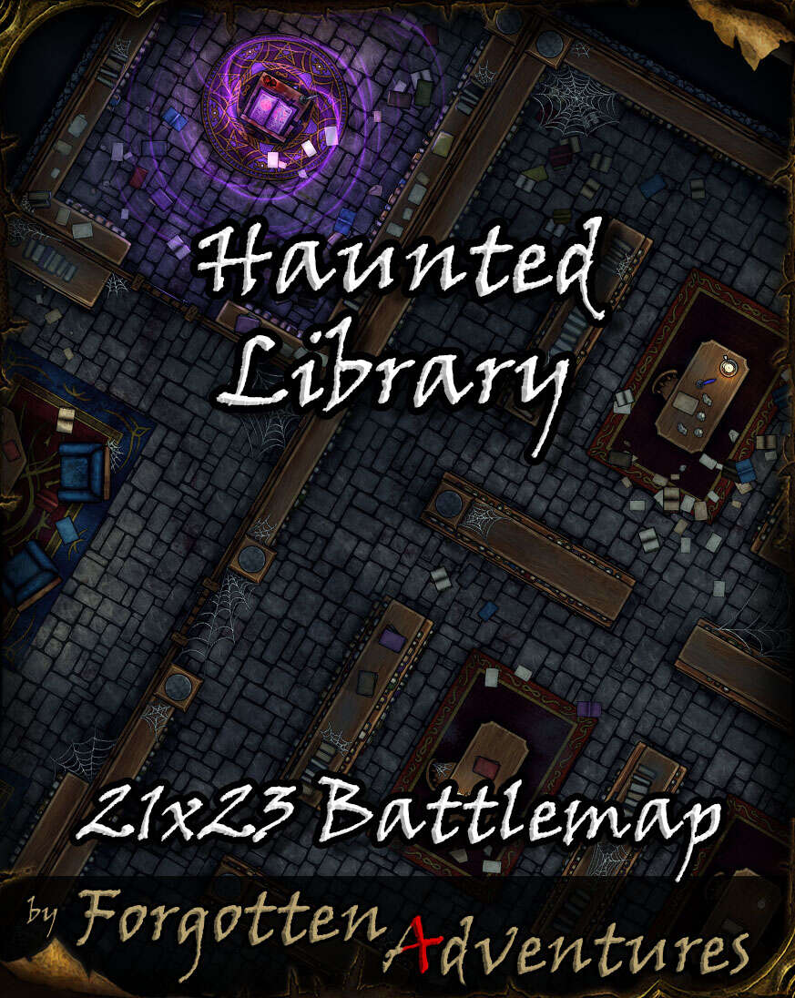 Haunted Library 21x23 Battlemap - ForgottenAdventures | DriveThruRPG