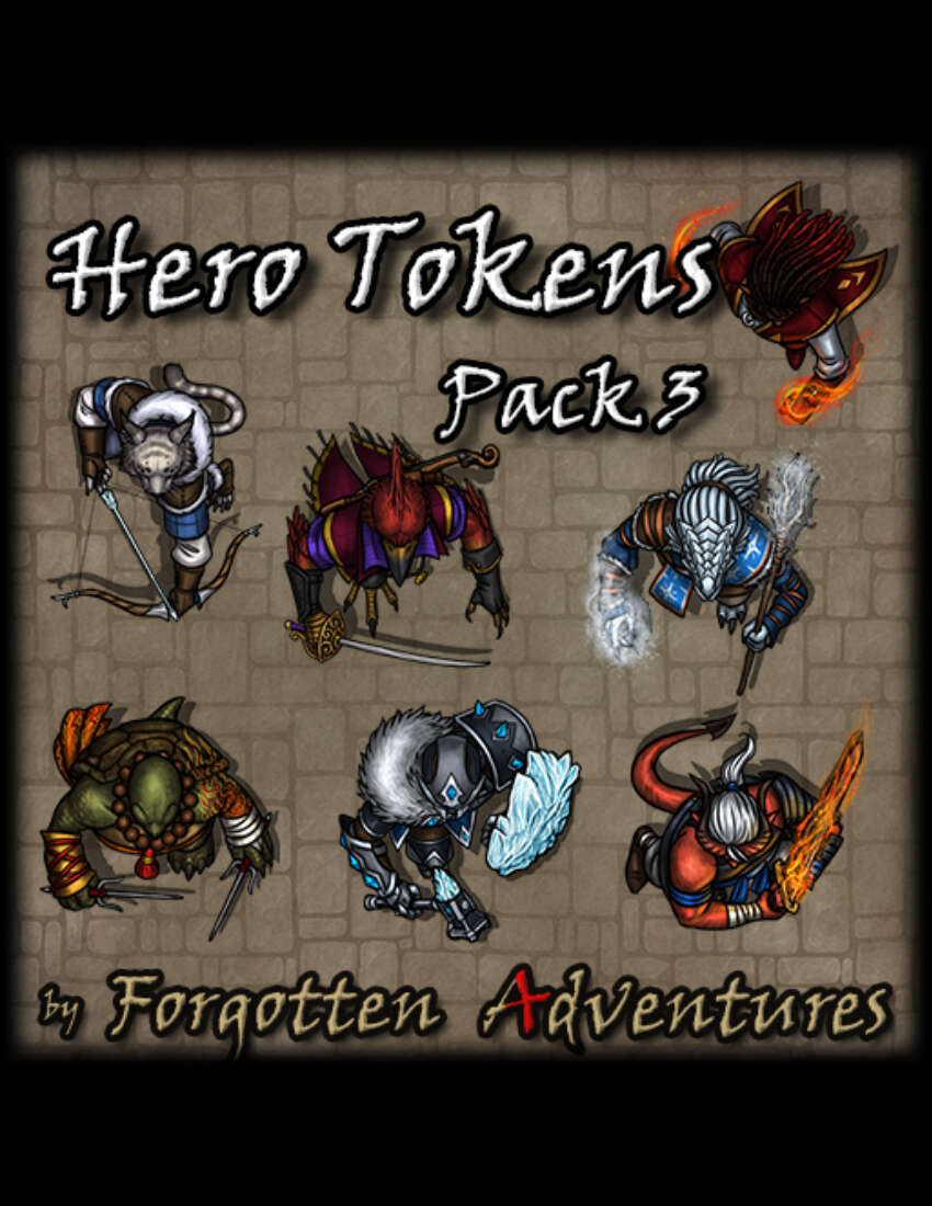 Hero Tokens Pack 3 - ForgottenAdventures | DriveThruRPG