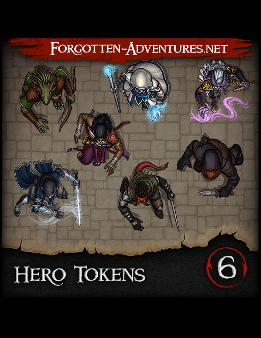 Hero Tokens Pack 6 - ForgottenAdventures | DriveThruRPG