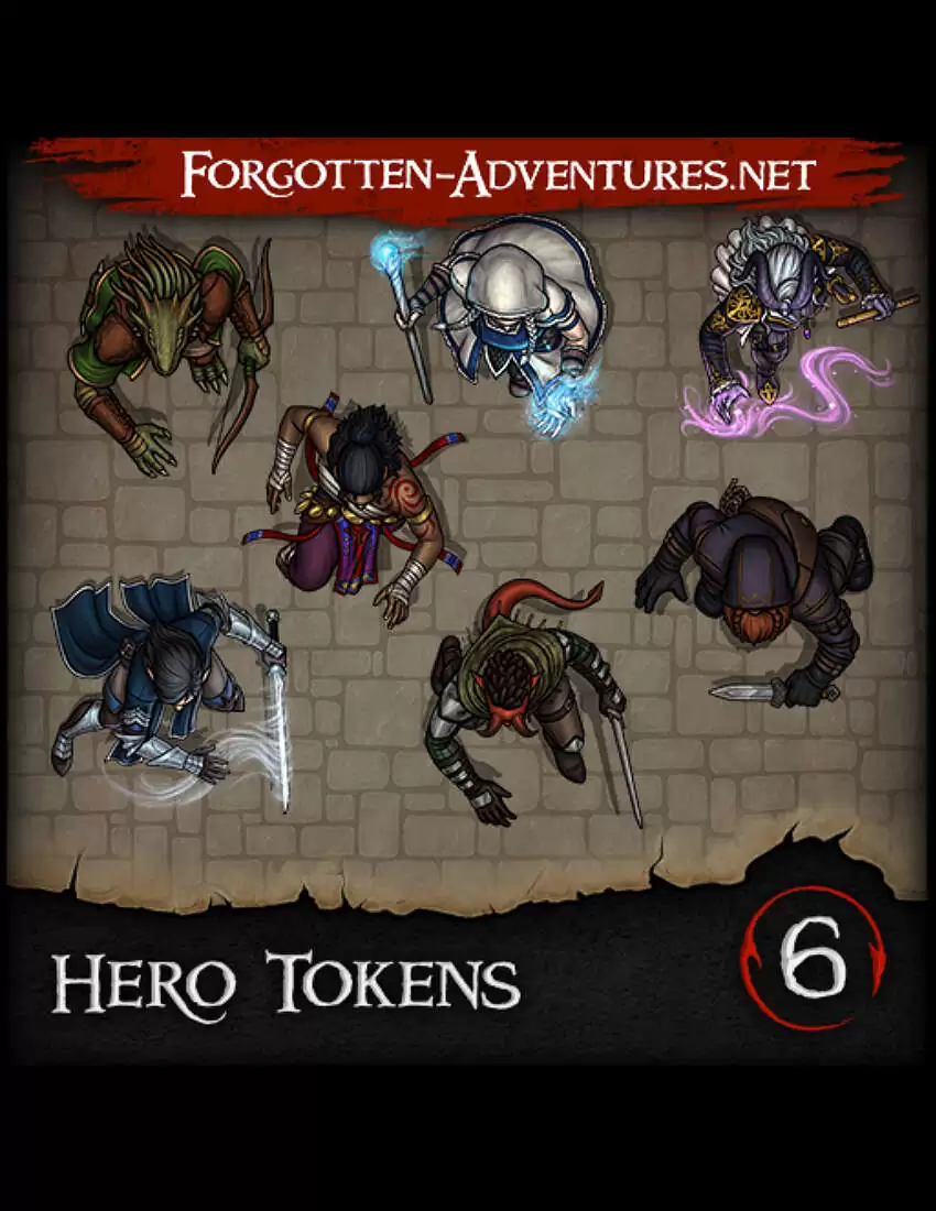 Hero Tokens Pack 6 - ForgottenAdventures | DriveThruRPG