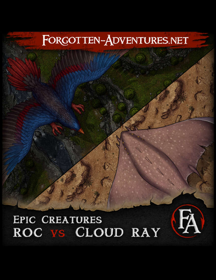Epic Creatures - Roc vs Cloud Ray - ForgottenAdventures | DriveThruRPG