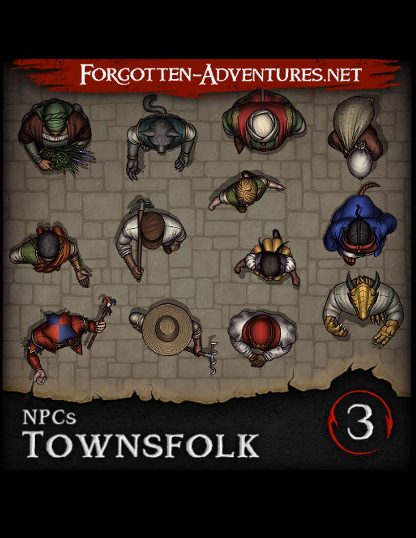 NPCs – Townsfolk – Pack 03 - ForgottenAdventures | DriveThruRPG