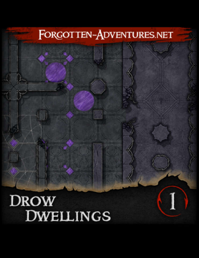 Drow Dwellings - Pack 1 - ForgottenAdventures | DriveThruRPG