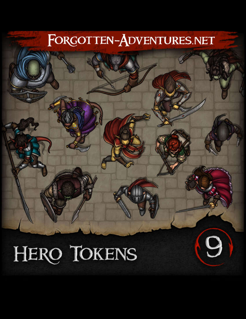 Hero Tokens - Pack 9 - ForgottenAdventures | DriveThruRPG