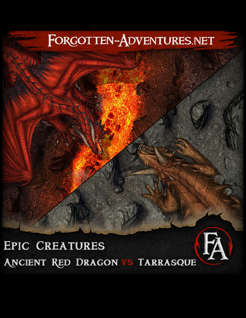 Epic Creatures - Ancient Red Dragon vs Tarrasque - ForgottenAdventures ...