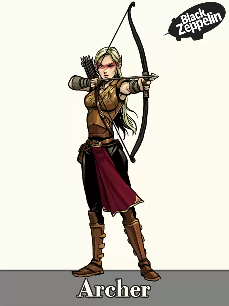 Character - Archer - RPG stock art - Black Zeppelin | DriveThruRPG
