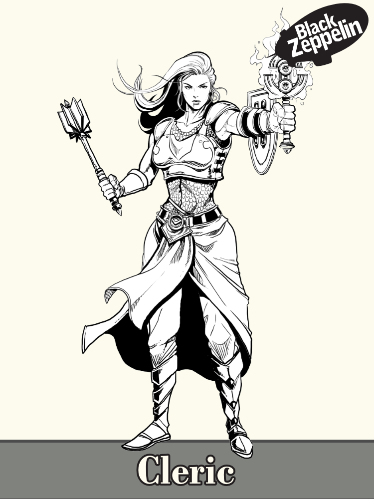 Character - Cleric - RPG stock art - Black Zeppelin | DriveThruRPG