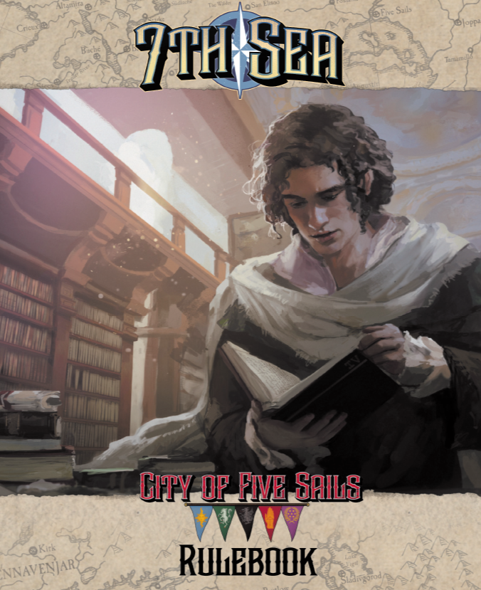 7th Sea City of Five Sails Comprehensive Rulebook - Pine Box Entertainment | DriveThruRPG