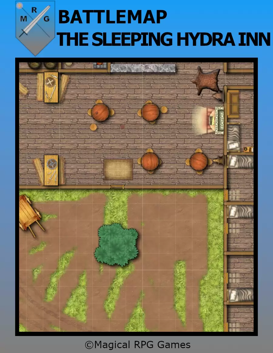 Battlemap The Sleeping Hydra Inn - Magical RPG Games | DriveThruRPG