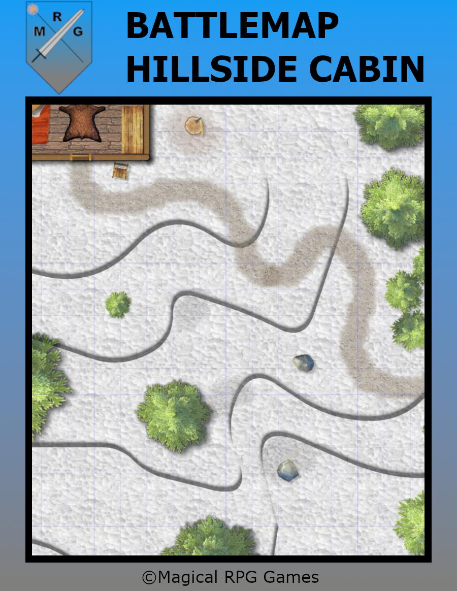 Battlemap Hillside Cabin - Magical RPG Games | DriveThruRPG