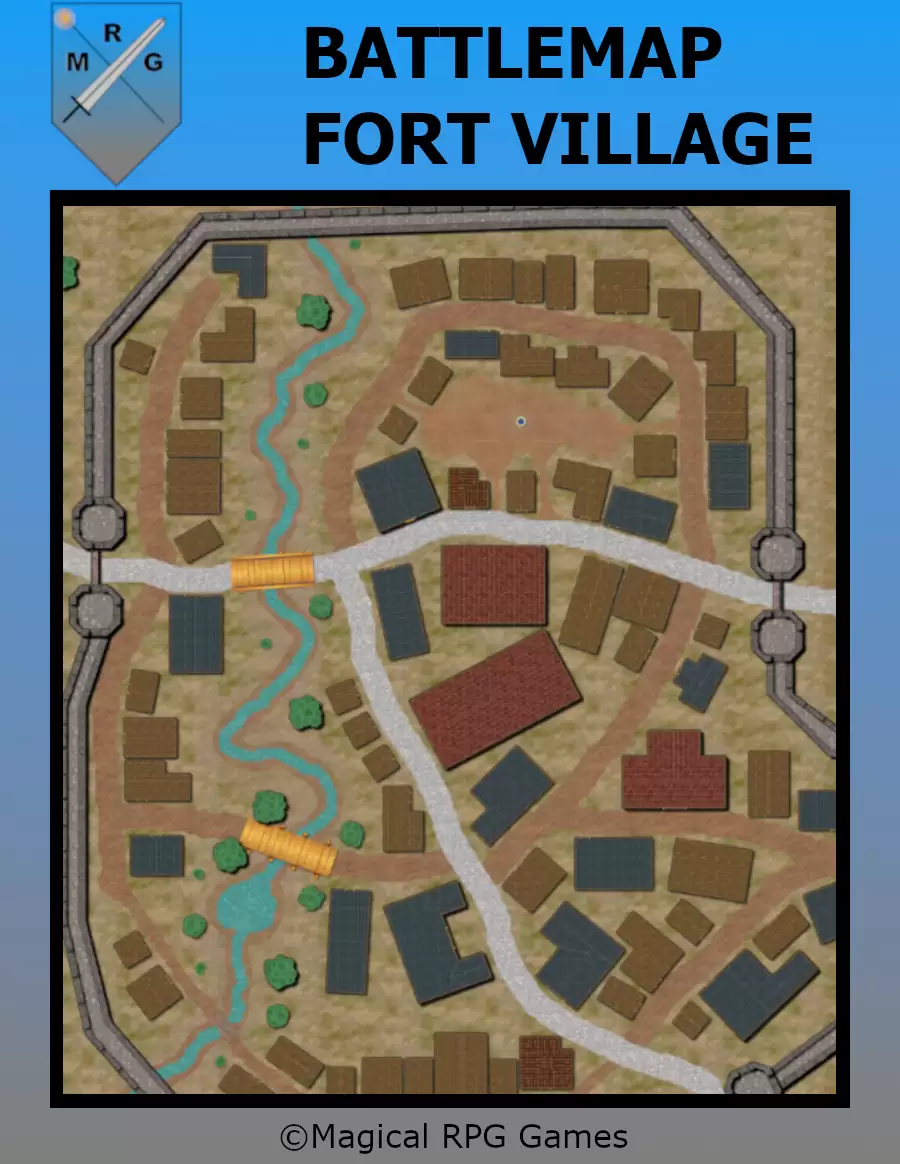 Battlemap Fort Village - Magical RPG Games | DriveThruRPG