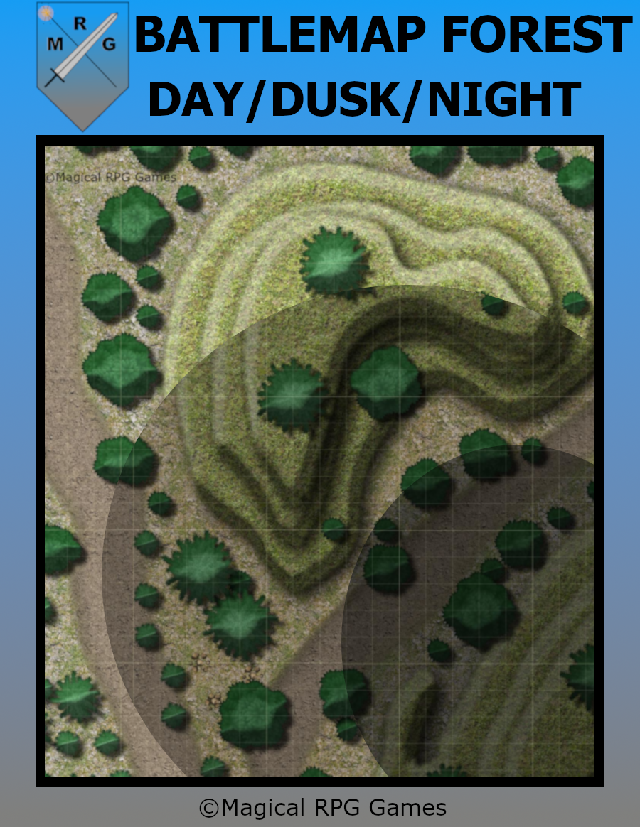 Battlemap Forest Day/Dusk/Night - Magical RPG Games | DriveThruRPG