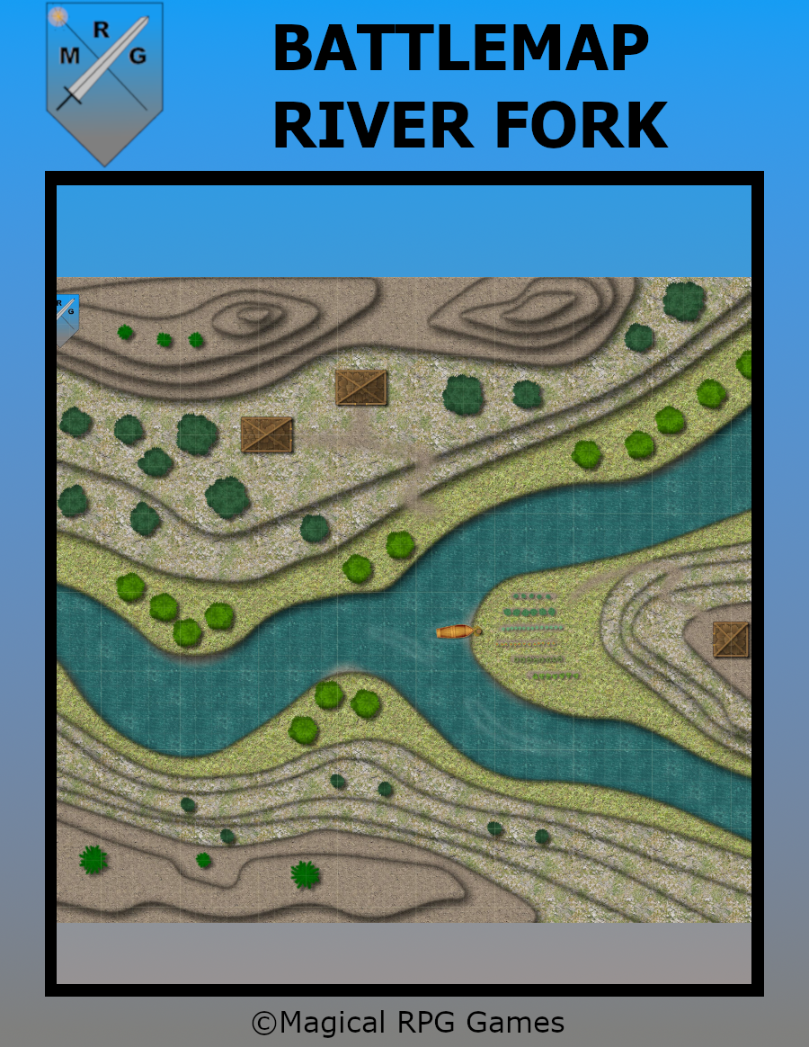 Battlemap River Fork - Magical RPG Games | DriveThruRPG
