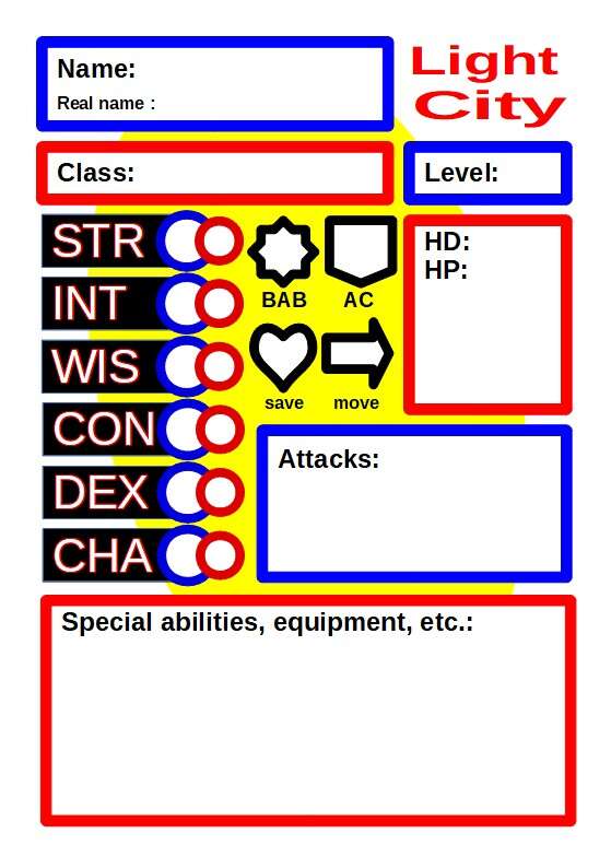 Light City - Character sheet - OSR | DriveThruRPG