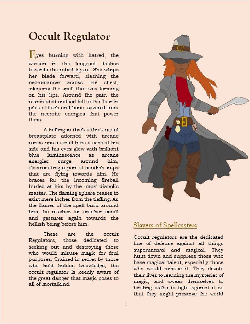 Occult Regulator- Player Character Class - Nicholas Johnson | DriveThruRPG