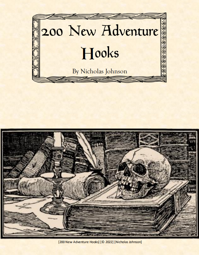 200 New Adventure Hooks - Nicholas Johnson | DriveThruRPG