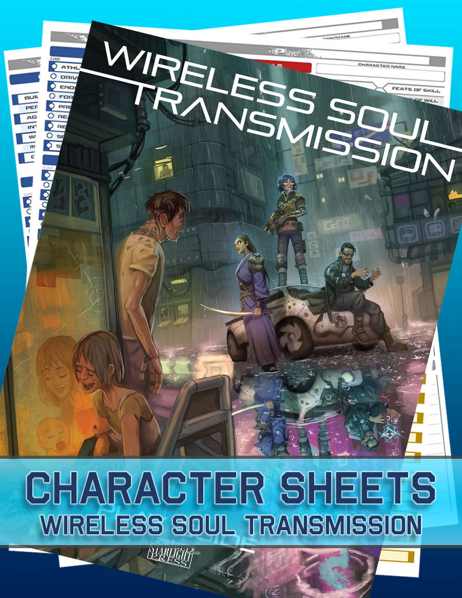 Wireless Soul Transmission Character Sheet Scribed Starlight Press Drivethrurpg
