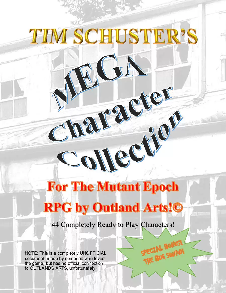Mega Character Collection - Timothy Schuster | DriveThruRPG