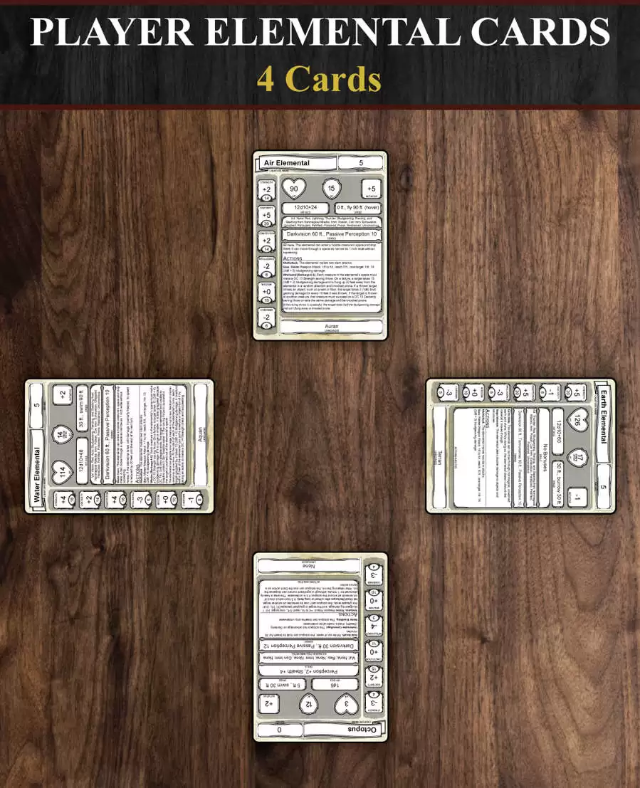 Player Elemental Cards - Patrick Mitchell Johnston | DriveThruRPG