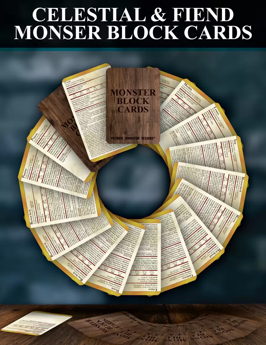 5e SRD Celestial and Fiend Block Cards - Patrick Mitchell Johnston ...
