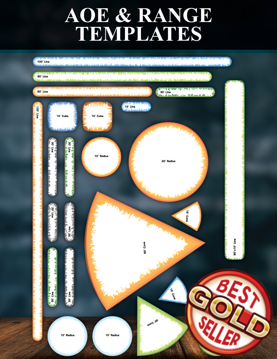 AOE & Range Templates - Patrick Mitchell Johnston | DriveThruRPG