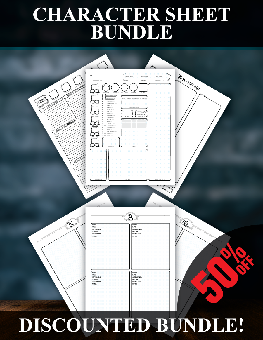 Character Sheet Bundle [BUNDLE] - Patrick Mitchell Johnston | DriveThruRPG