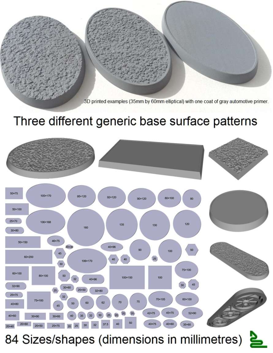 Comprehensive Generic Miniature Figure Bases Set (STL files) - Riphaeus ...