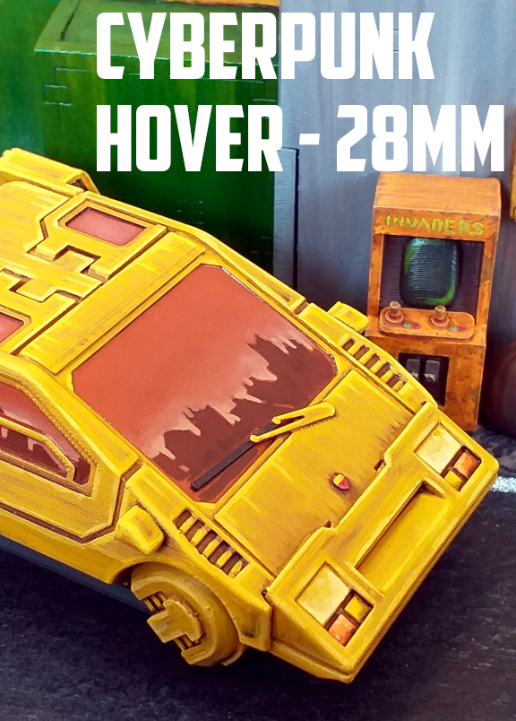 Cyberpunk Hover Car: 3D Printable for 28mm Wargames - Tabletop Terrain ...