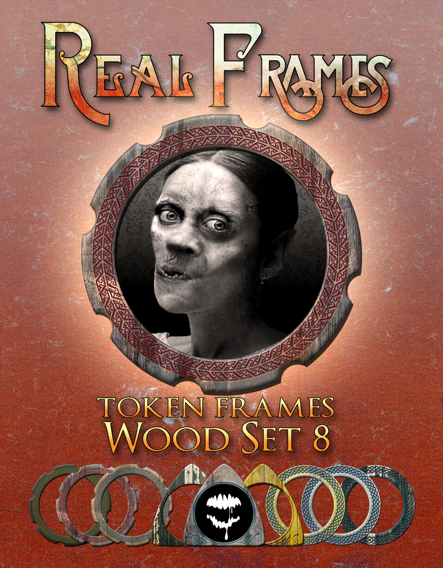 Real Frames - Wood Set 8 (For Portraits & Tokens) - Bite Size Horror | DriveThruRPG