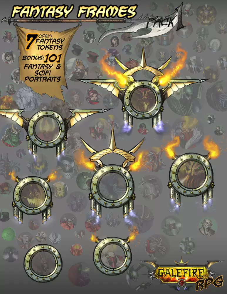 Fantasy Frames Pack 1 + 101 fantasy/scifi portraits - GalefireRPG ...