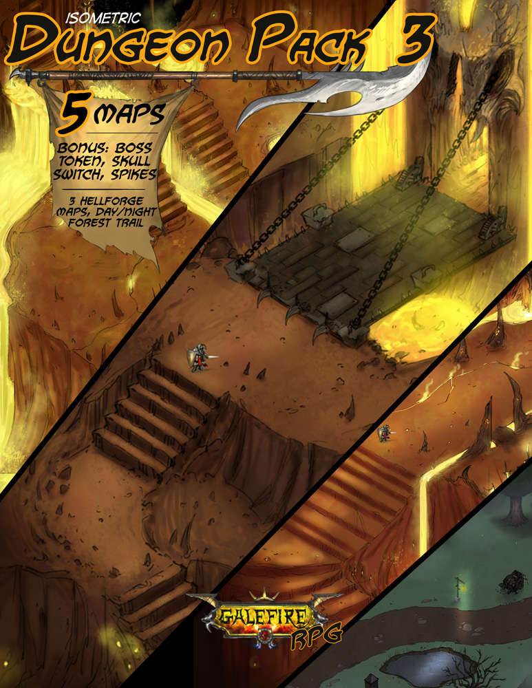 Isometric Dungeon Pack 3 - Hellforge - GalefireRPG | DriveThruRPG